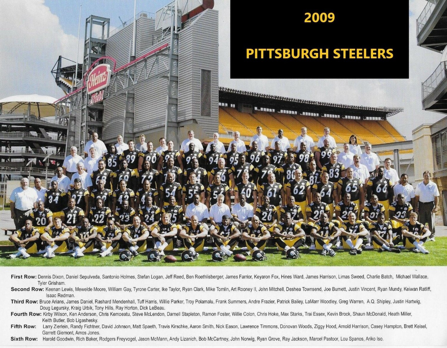 2009 PITTSBURGH STEELERS 8X10 TEAM PHOTO NFL FOOTBALL PICTURE