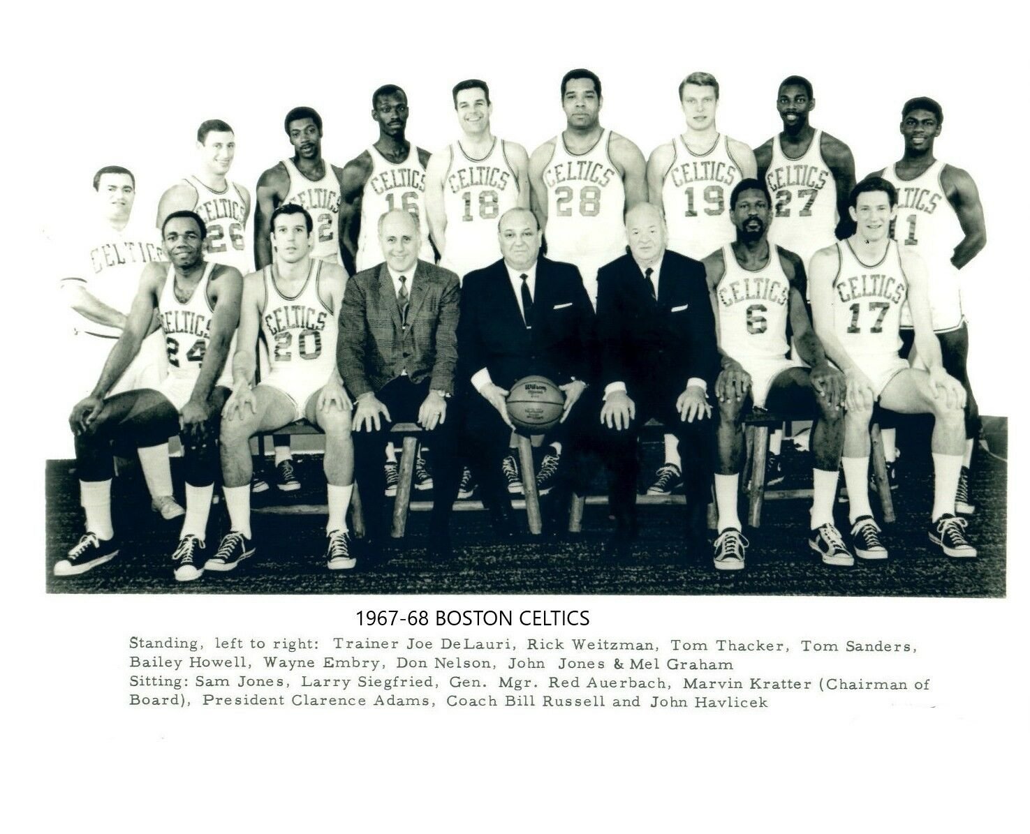 1967-68 BOSTON CELTICS 8X10 TEAM PHOTO BASKETBALL PICTURE NBA