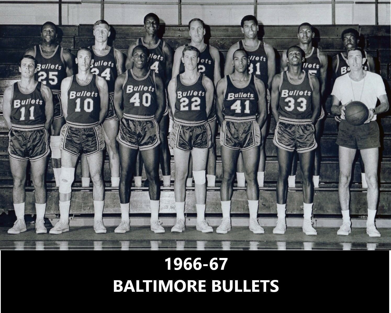 1966-67 BALTIMORE BULLETS 8X10 TEAM PHOTO PICTURE BASKETBALL NBA