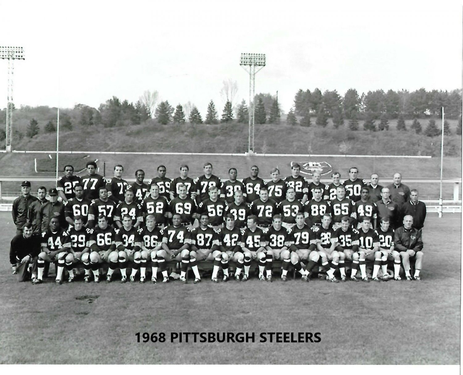 1968 PITTSBURGH STEELERS 8X10 TEAM PHOTO NFL FOOTBALL PICTURE B/W