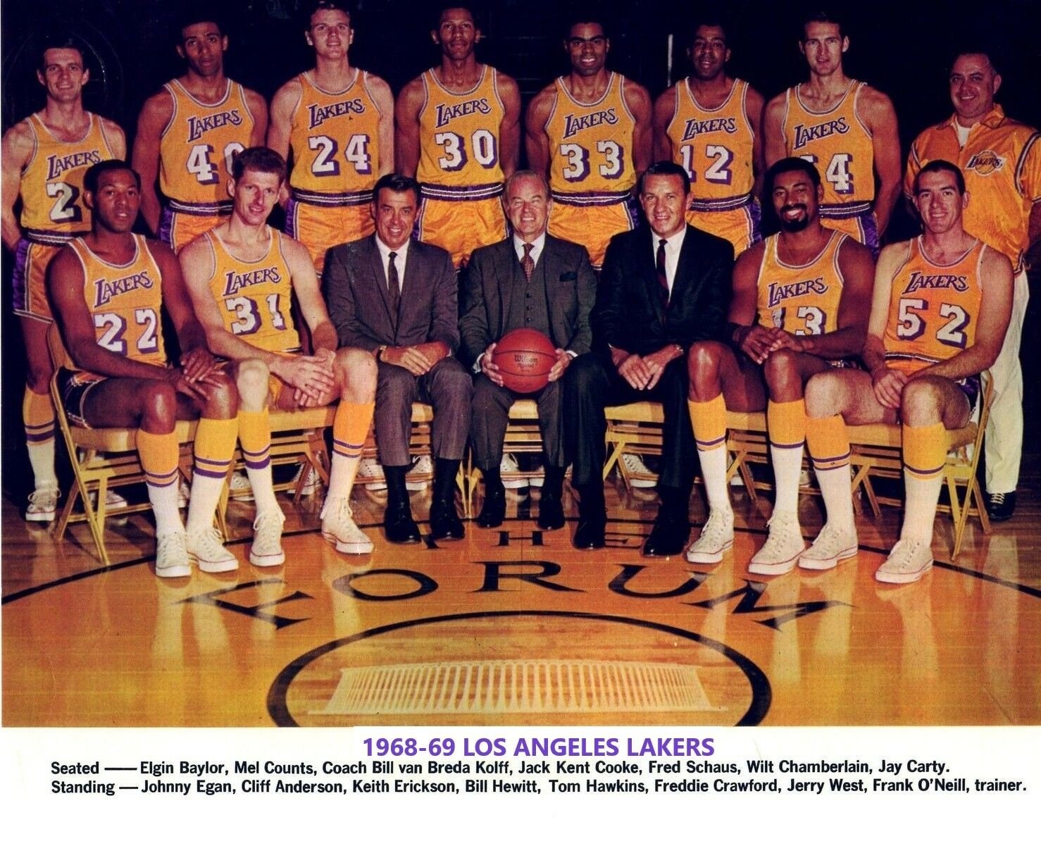 1968-69 LOS ANGELES LAKERS 8X10 TEAM PHOTO BASKETBALL PICTURE NBA LA