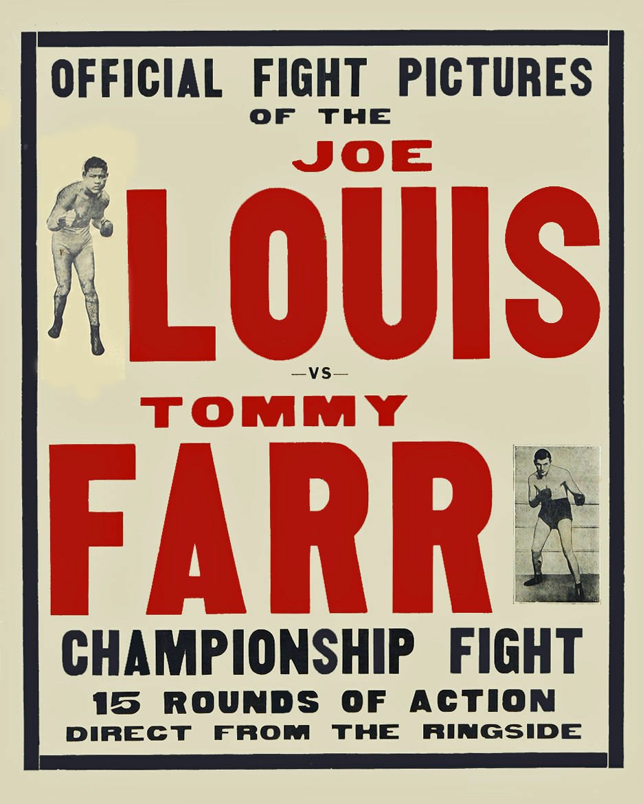 JOE LOUIS vs TOMMY FARR 8X10 PHOTO BOXING POSTER PICTURE
