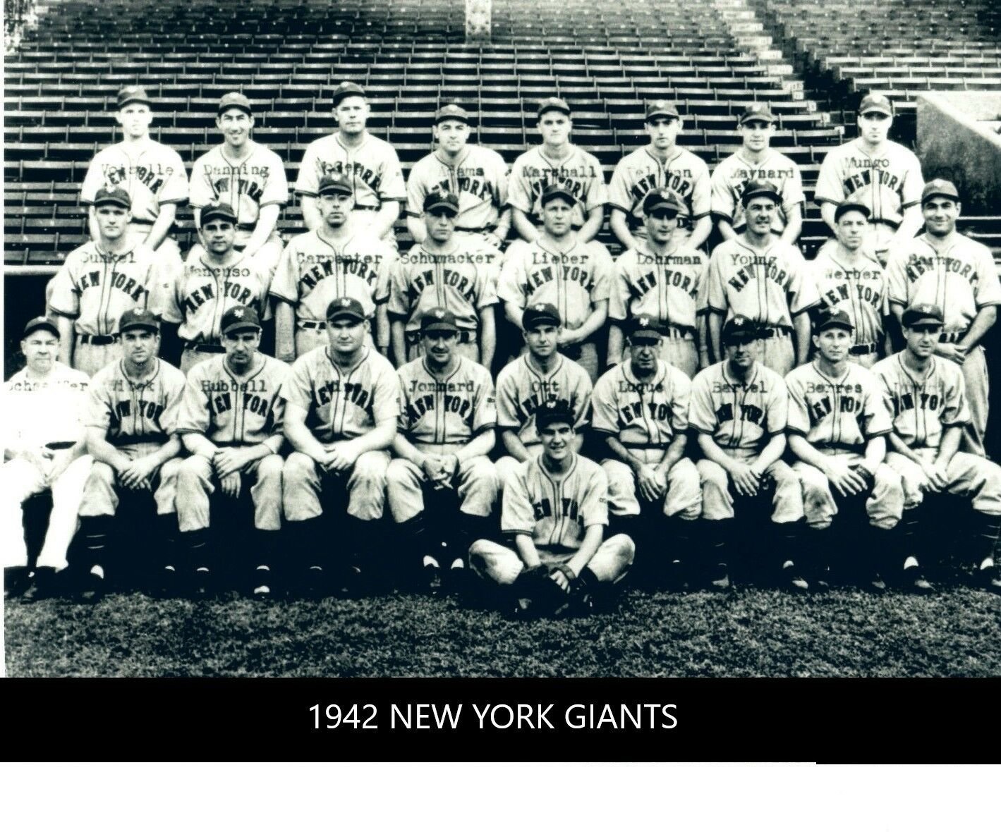 1942 NEW YORK GIANTS 8X10 TEAM PHOTO BASEBALL PICTURE NY MLB