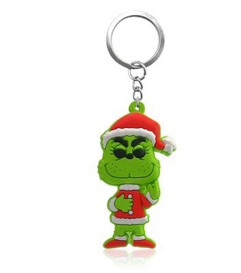Grinch Keychain Dr Seuss Santa Clauss Keyring Christmas Collectible ...