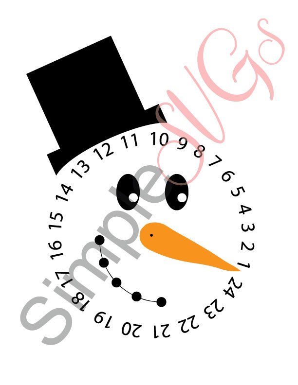 Snowman Countdown Cut File