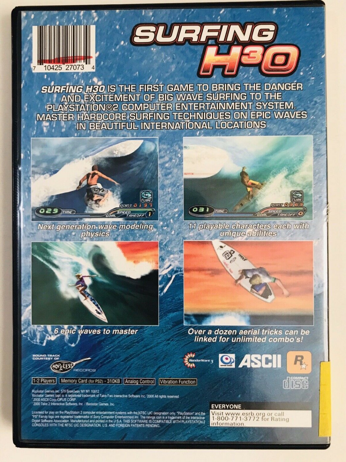 Surfing H3O PS2 PlayStation 2 Sony LIKE NEW with BOOKLET