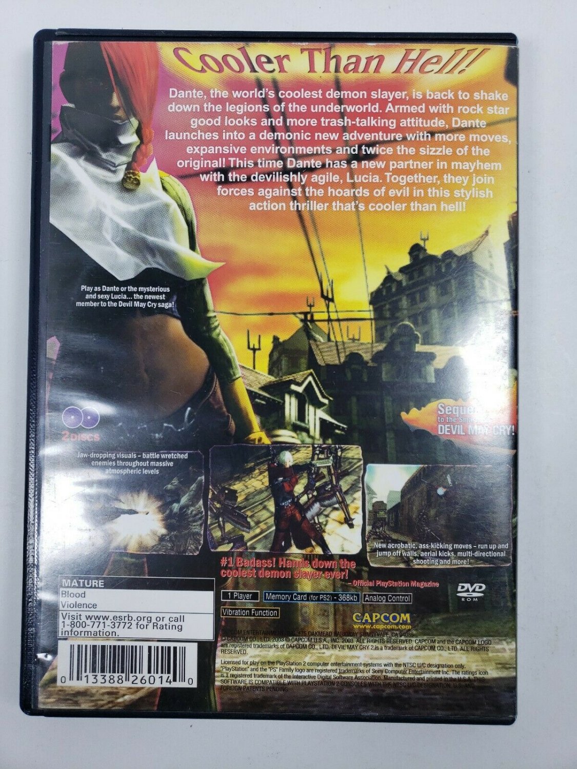 Devil May Cry 2 (Sony PlayStation 2, PS2, 2003) 2-Disc Set VERY GOOD ...