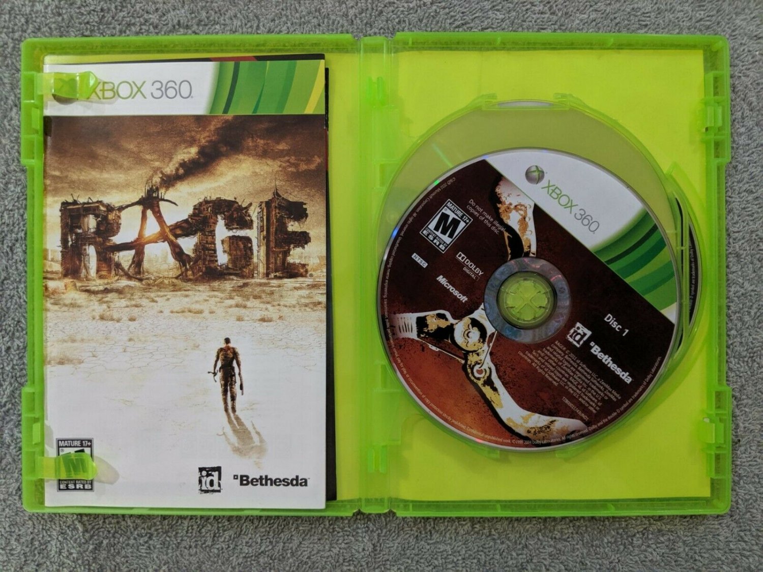 XBox 360 Rage: Anarchy Edition - 3 Disc set LIKE NEW with BOOKLET