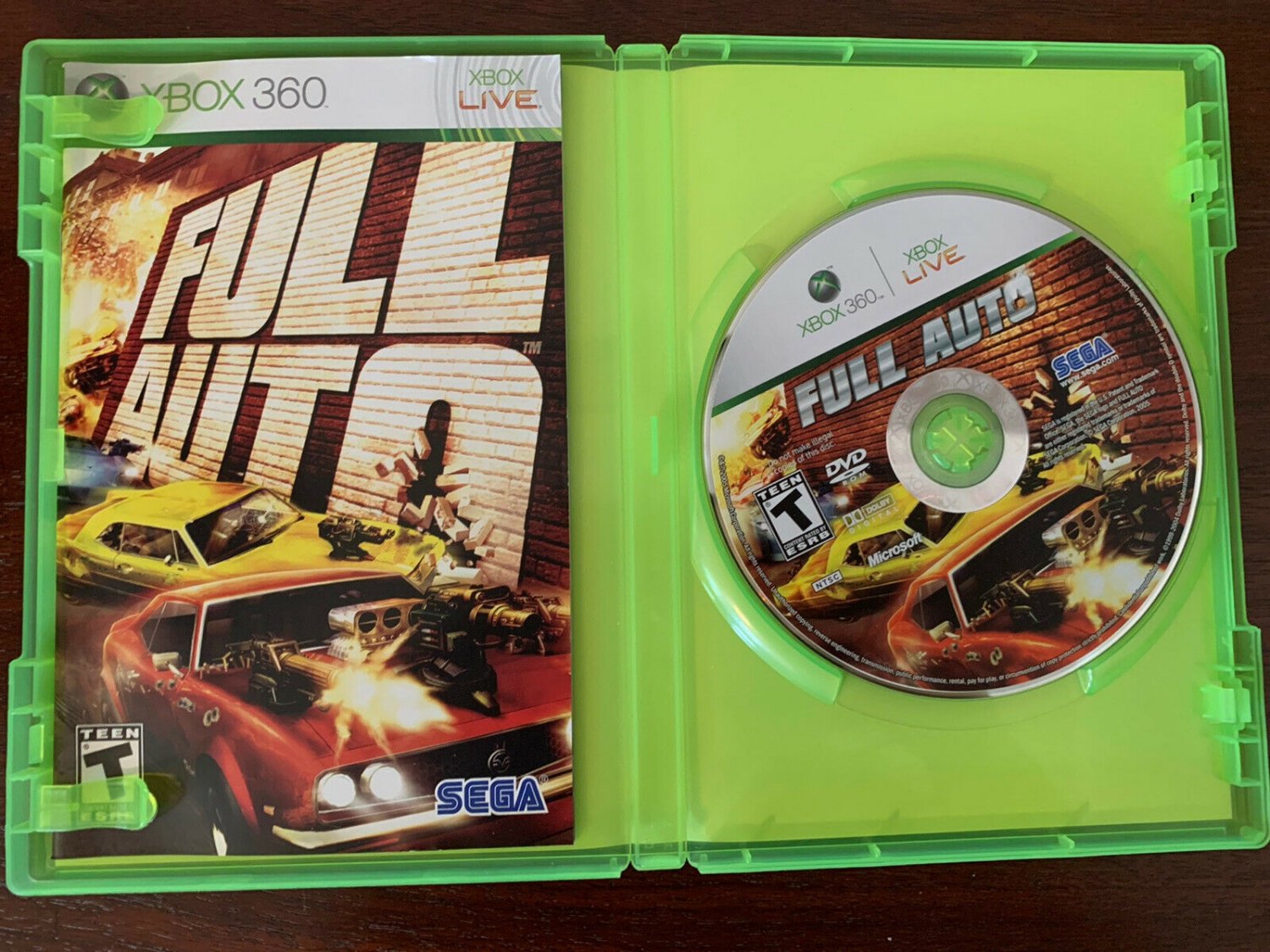 Full Auto (Microsoft Xbox 360, 2006) LIKE NEW disc. comes with BOOKLET