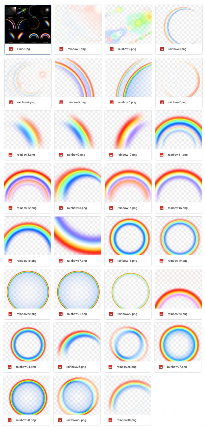 30 Rainbow Photoshop overlays:rainbow photoshop overlays rainbow sky PNG