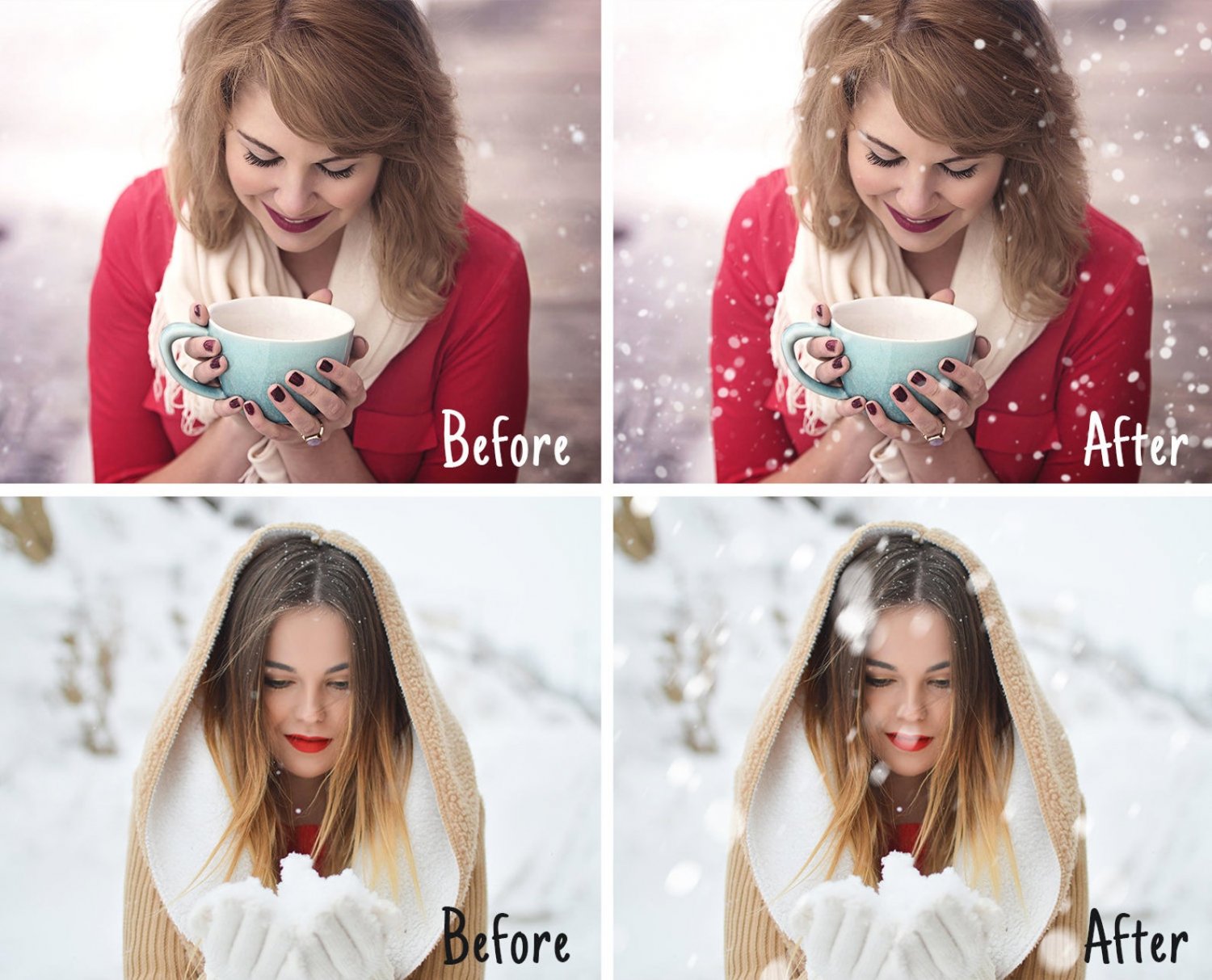 55 snow overlays:snowflake snowfall photoshop overlays