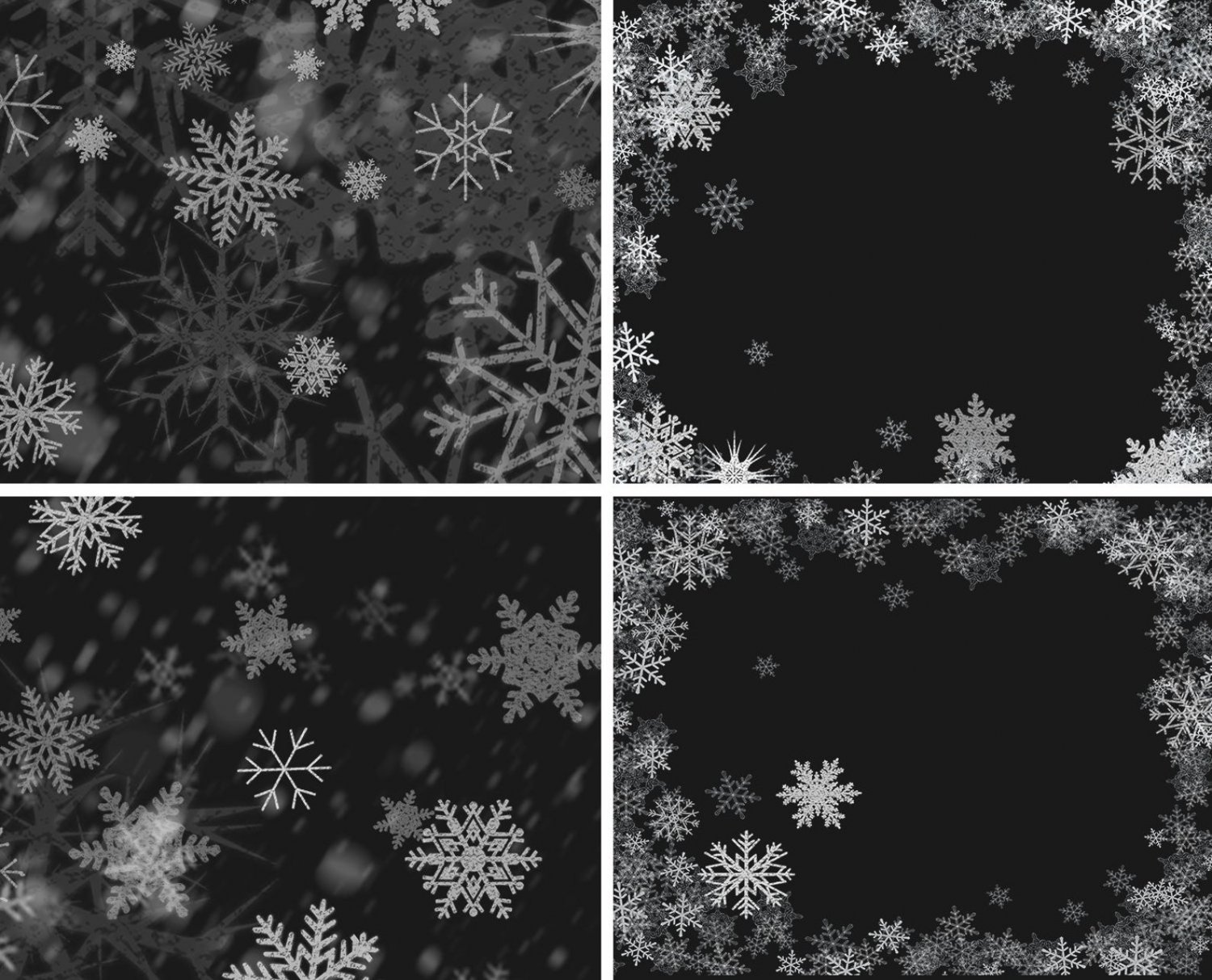 55 snow overlays:snowflake snowfall photoshop overlays