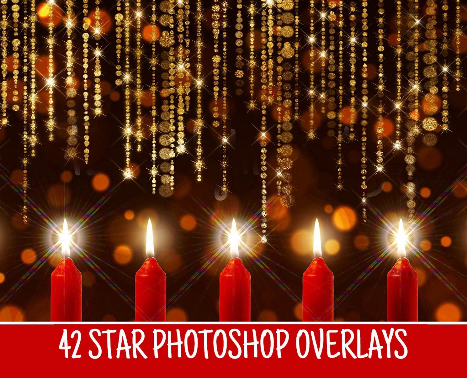 Starlight overlays：Candlelight overlay photoshop overlays Christmas ...