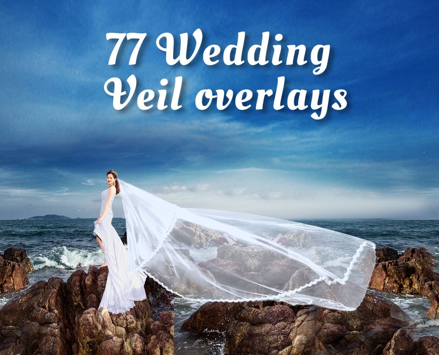 77 wedding veil overlays, Flying fabric overlay Photoshop Overlay,