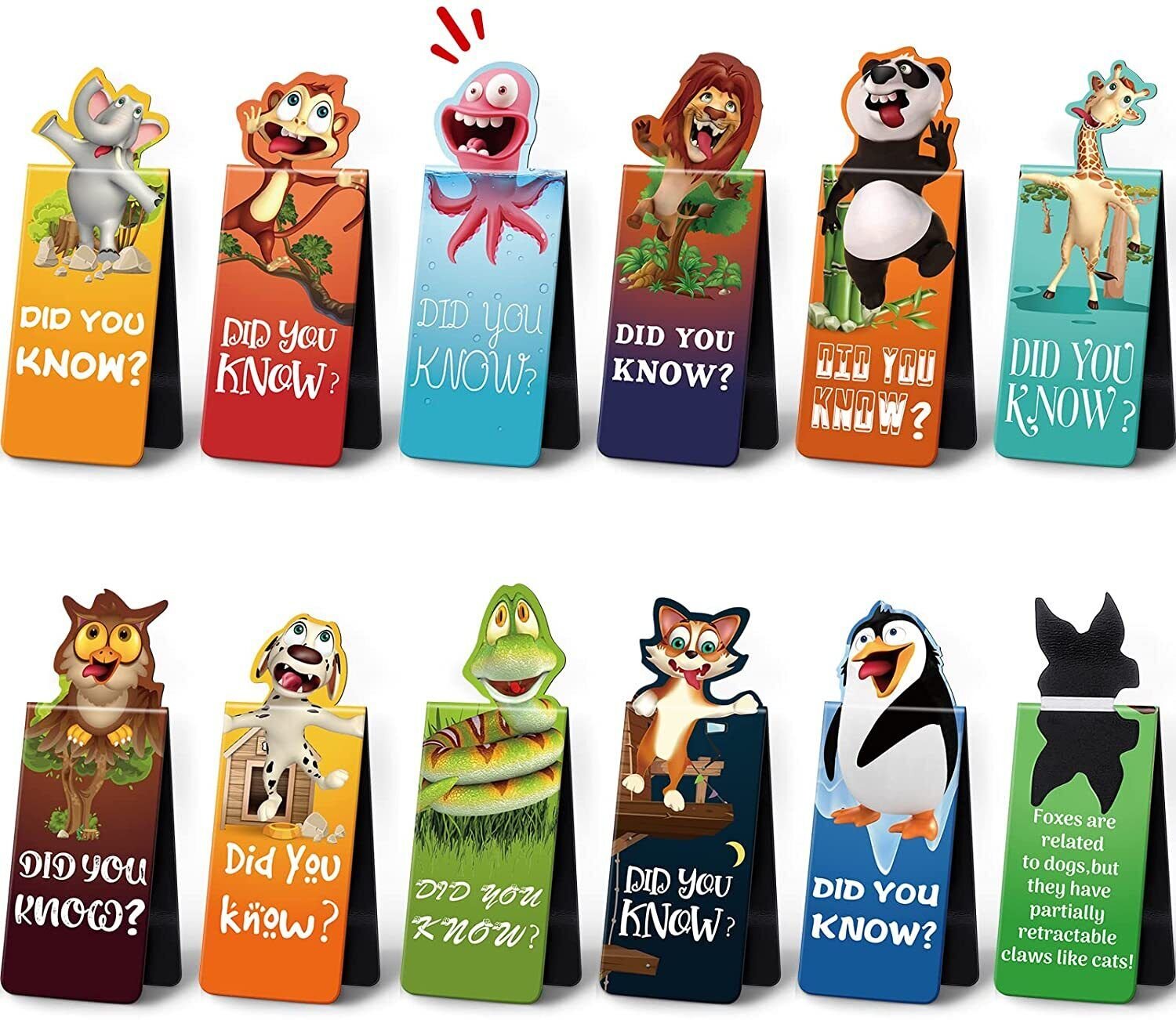 MAGNETIC 3 X Cute Animals Bookmark Collection Handmade Set for Kids!!!!