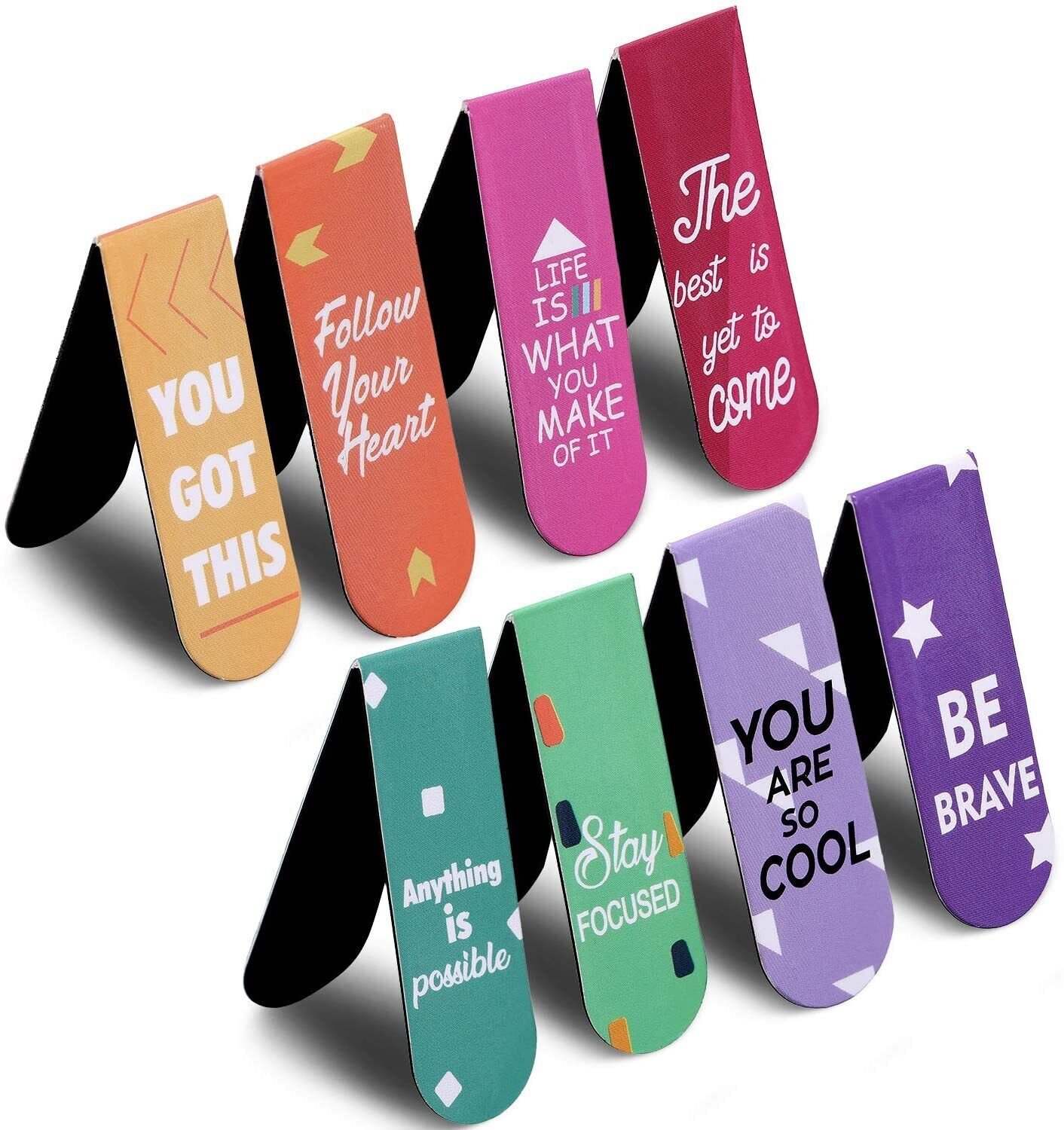 MAGNETIC 3 X INSPIRATIONAL QUOTES Bookmark Collection Handmade Set