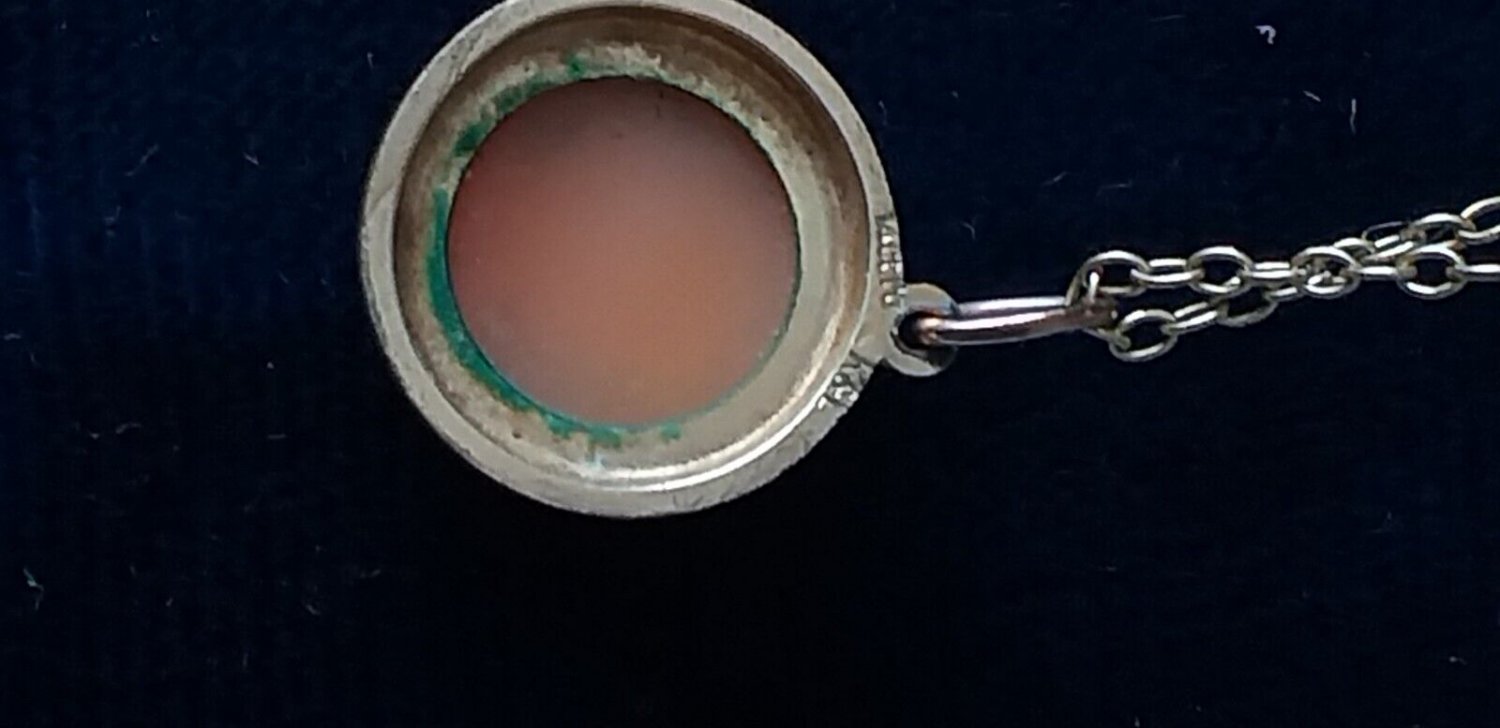 Antique Vintage 1940-s 14 CT Rolled Gold Cameo Pendant & 18 Inch Chain ...