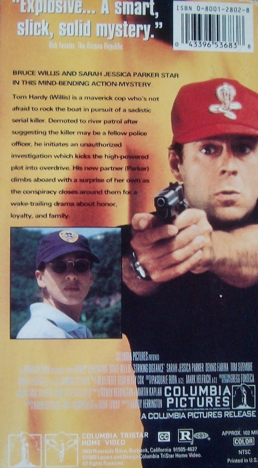 Striking Distance (VHS, 1994, Closed Captioned) Bruce Willis