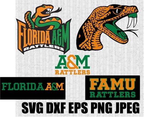 SVG Florida A&M Rattlers college university logo Vector Layered Cut ...