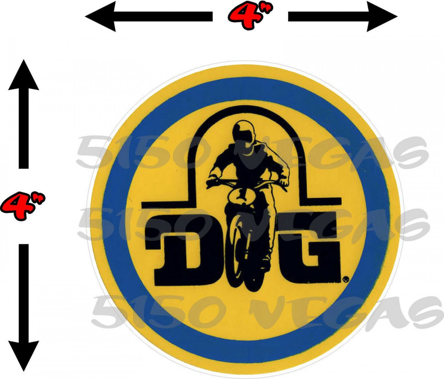 4 VINTAGE DG MOTOCROSS Decal Sticker 4 " YZ CR RM AHRMA Honda Suzuki ...