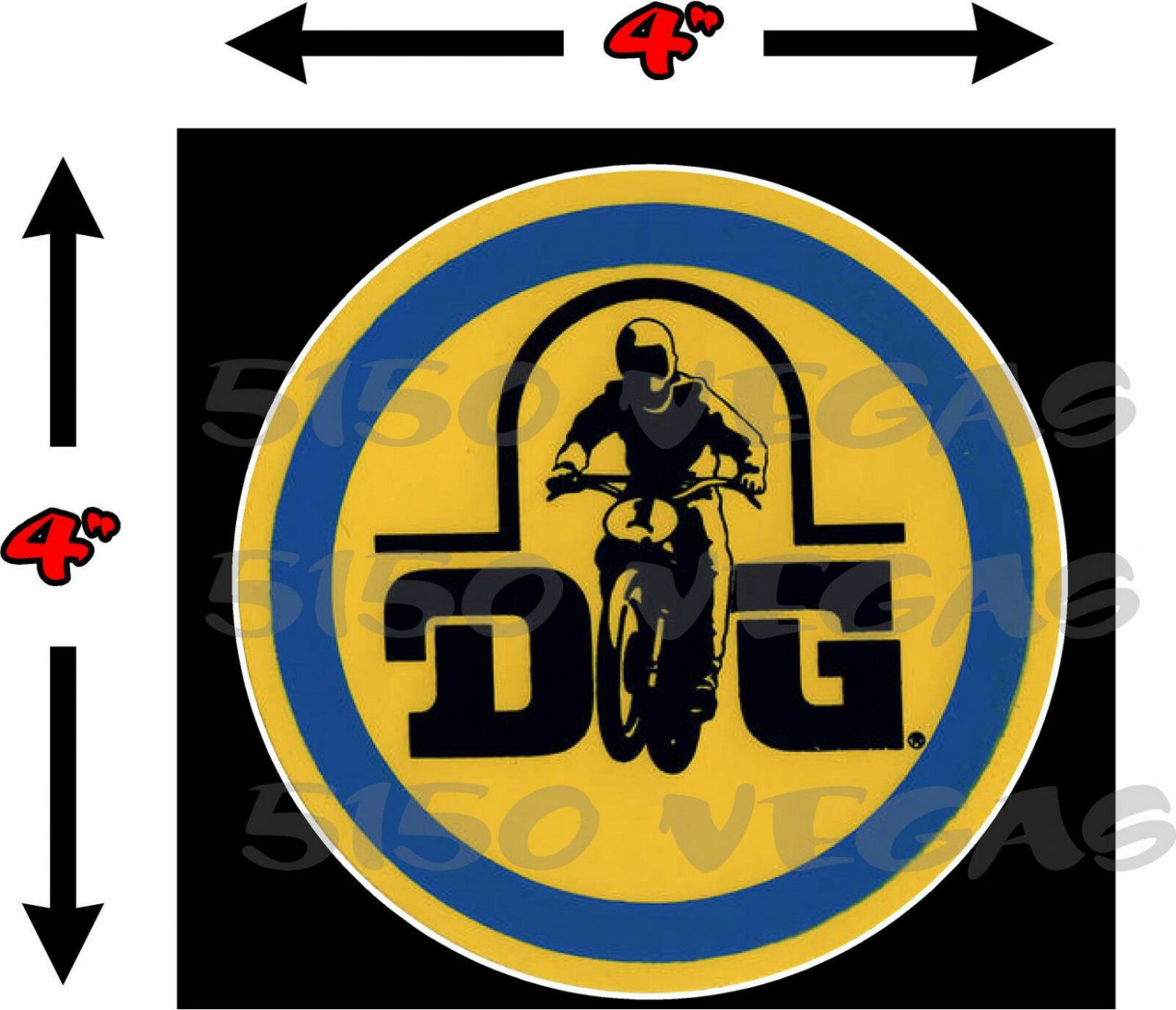 4 VINTAGE DG MOTOCROSS Decal Sticker 4 " YZ CR RM AHRMA Honda Suzuki ...