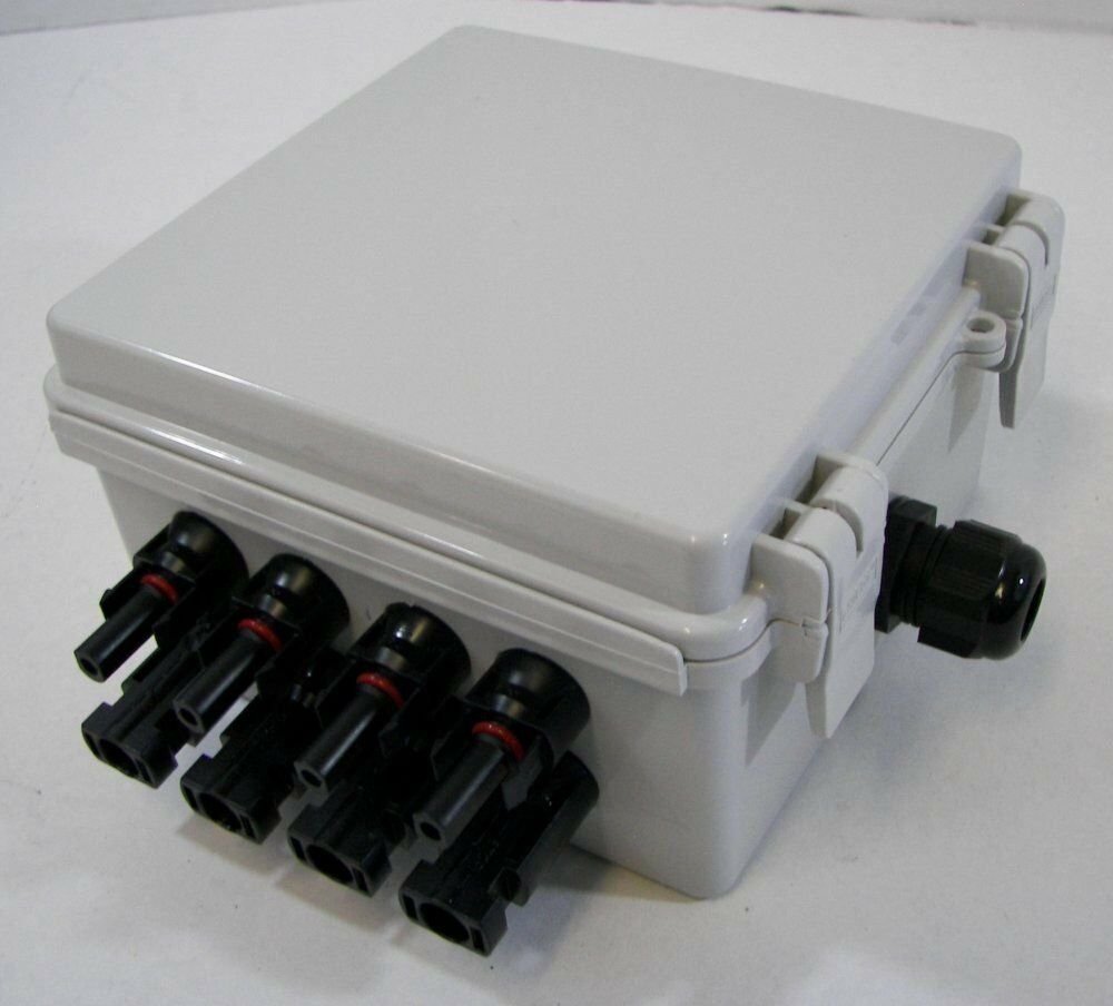 PV Combiner Box - 4-String Combiner - Pre-wired MC4 Connectors