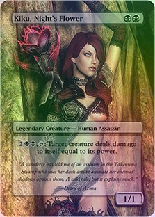 Kiku, Night's Flower Custom Altered Art Card For Edh Legacy non tournament Casual Play