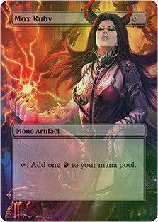 Mox Ruby Custom Altered Art Card For Edh Legacy non tournament Casual Play