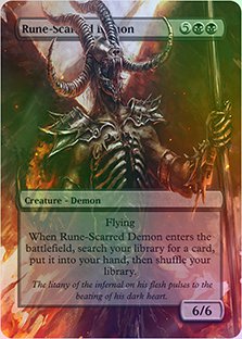 Rune-Scarred Demon Custom Altered Art Card For Edh Legacy non ...