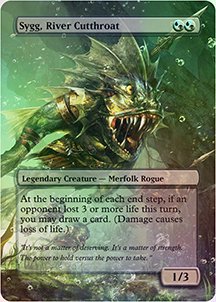 Sygg, River Cutthroat Custom Altered Art Card For Edh Legacy non tournament Casual Play