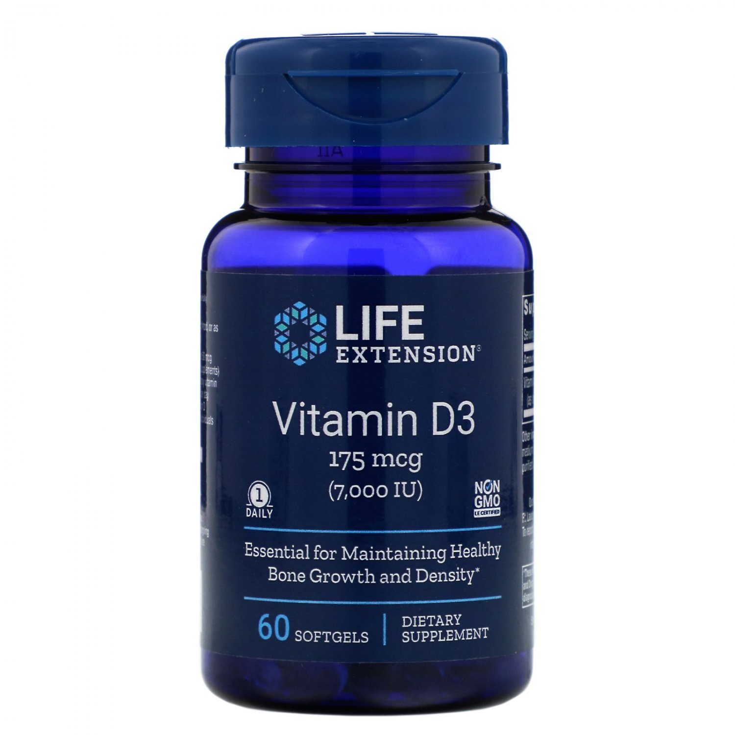 Life Extension, Vitamin D3, 175 mcg (7,000 IU), 60 Softgels
