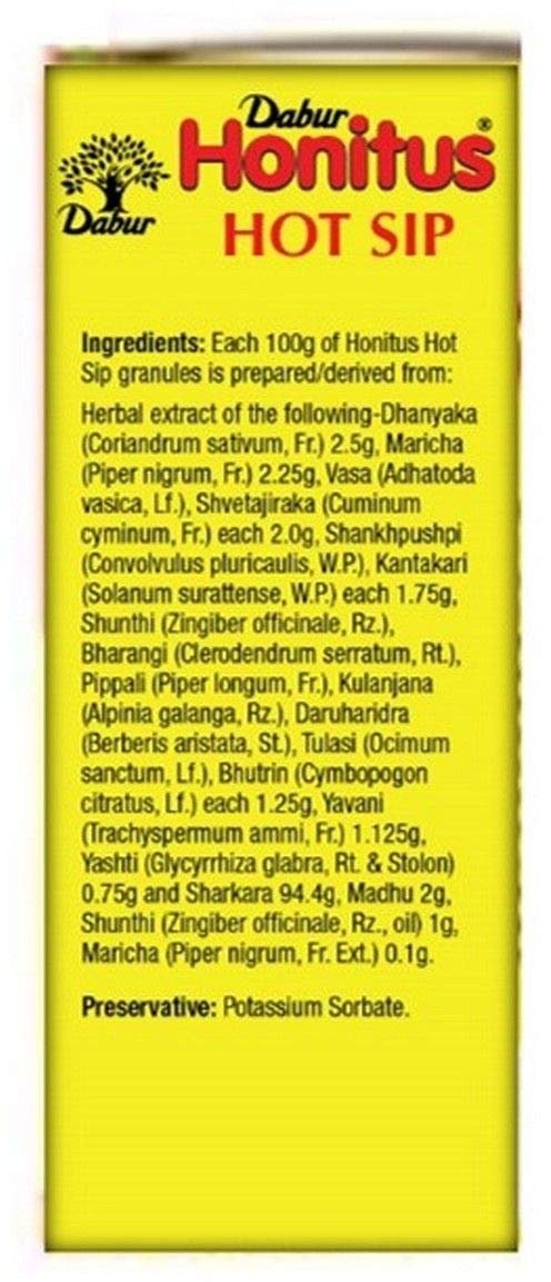 Dabur Honitus Hot Sip Cough & Cold Remedy Granules Sachet 4 g Pack of 20