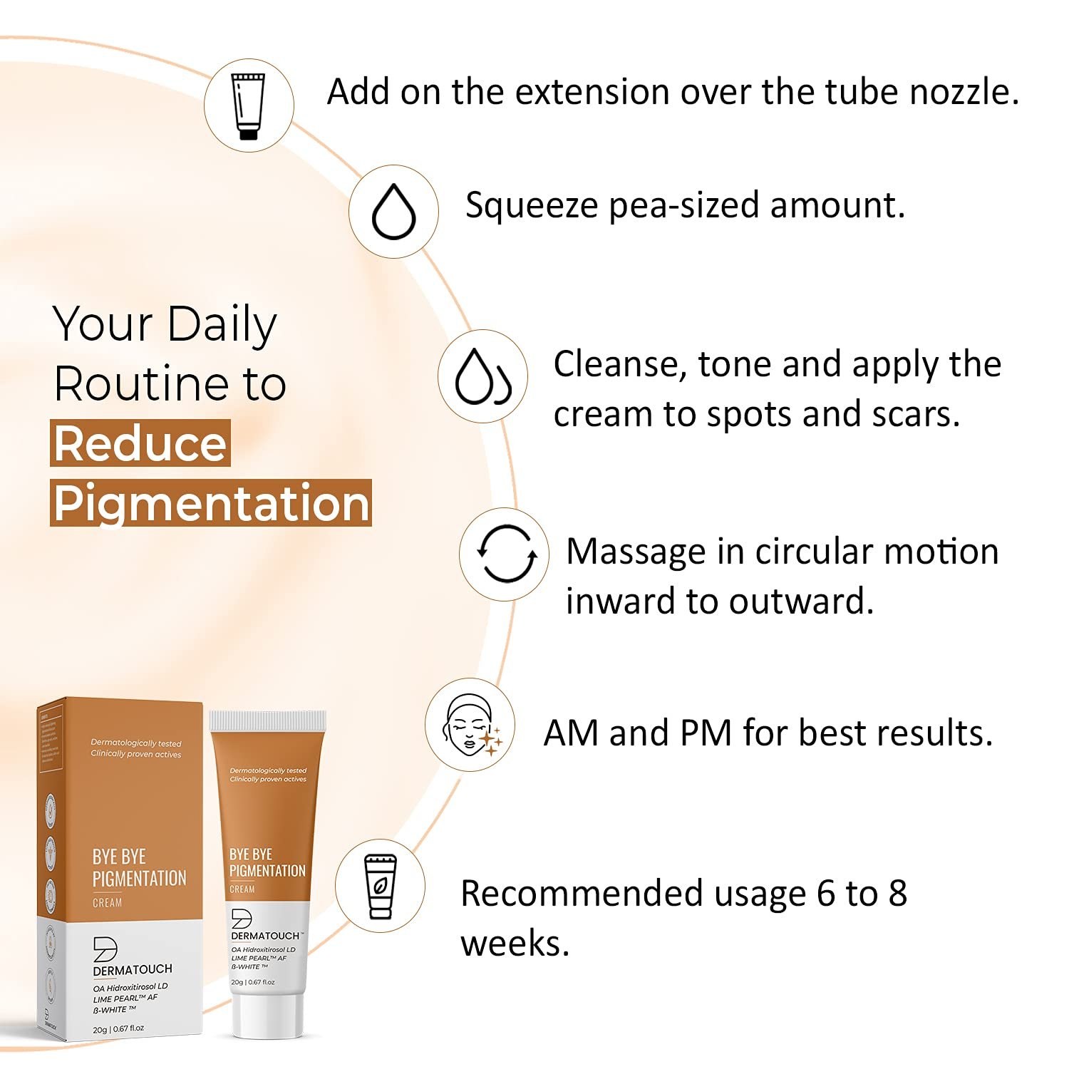 Bye Bye Pigmentation Cream 20gm for Pigmentation Removal, with Lime Pearl