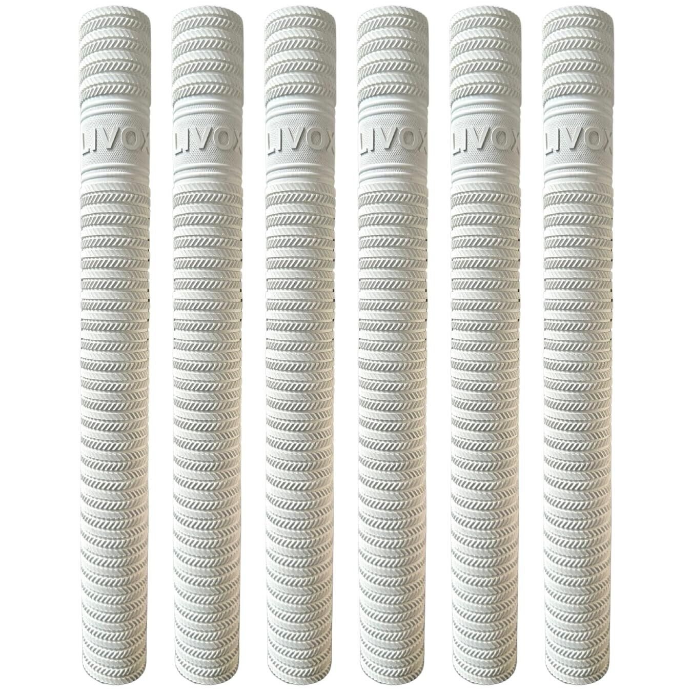 Livox Rubber Cricket Bat Grip White Ring Texture Pack of 6 Cricket Bat ...