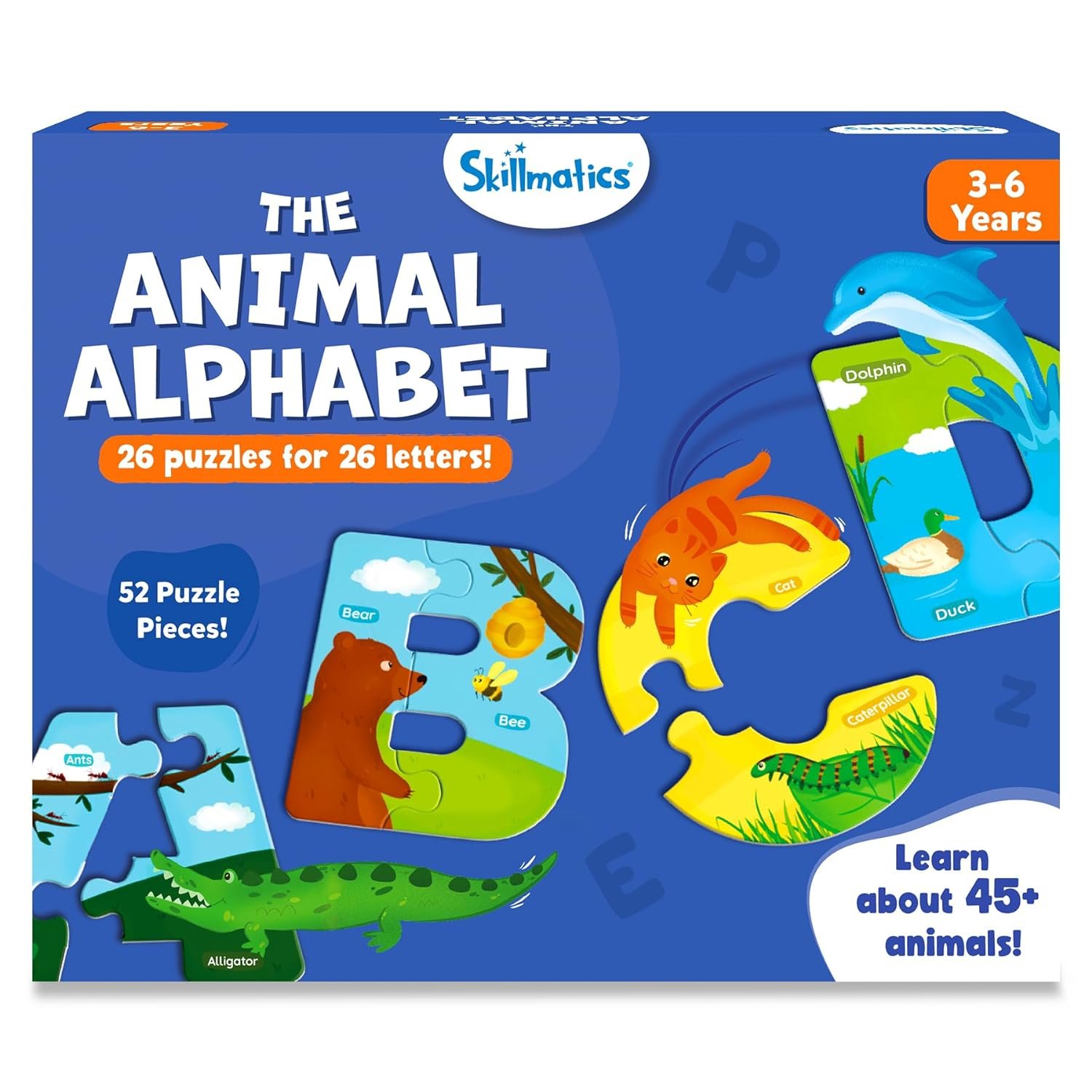 Animal Alphabet Jigsaw Puzzle 52 Piece for Toddlers Preschoolers ...