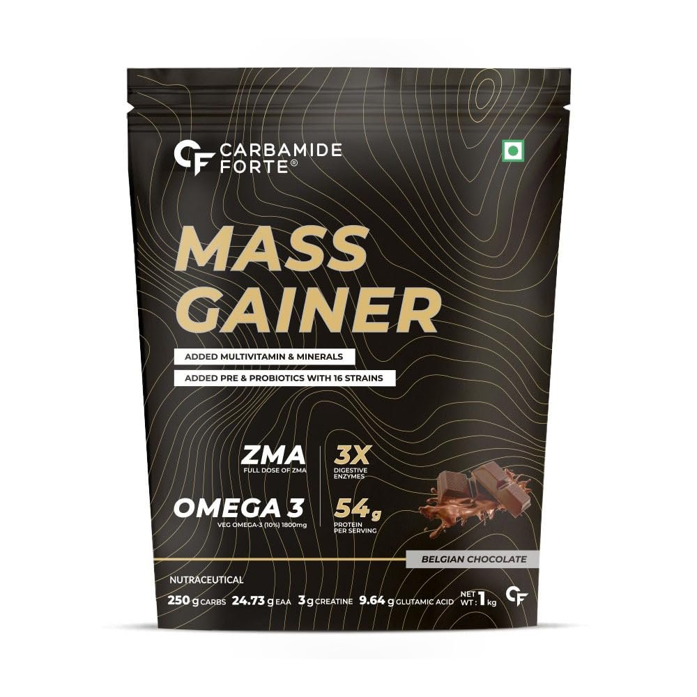 Carbamide Forte Mass Gainer 1kg Belgian Chocolate Flavor Weight Gainer