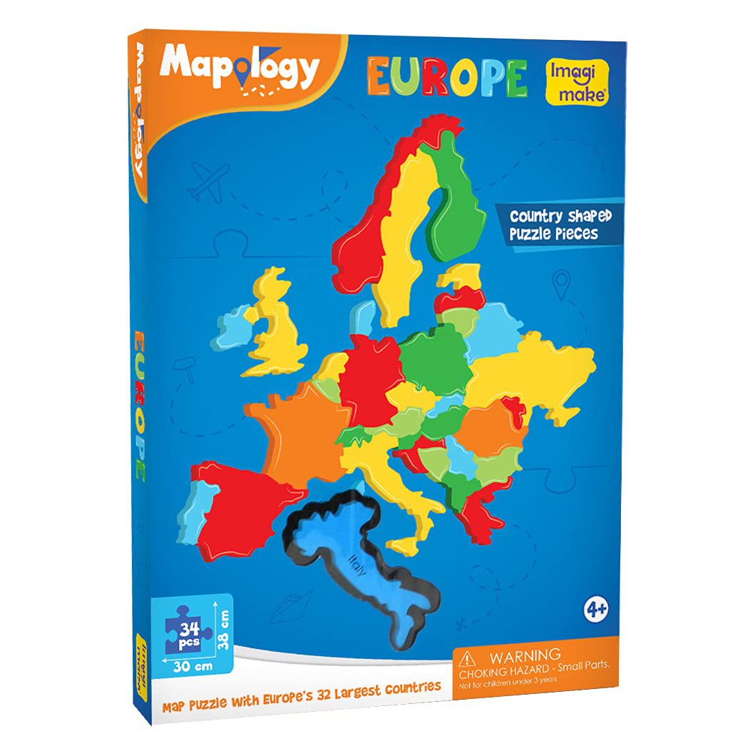 Mapology Europe Map Jigsaw Puzzle Educational Toy For Age 5 Years+