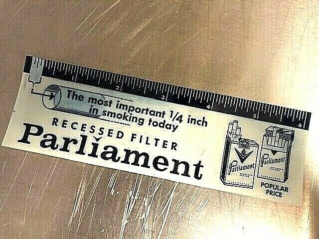 tobacciana - 6 inch ruler, advertising from Parliament cigarettes