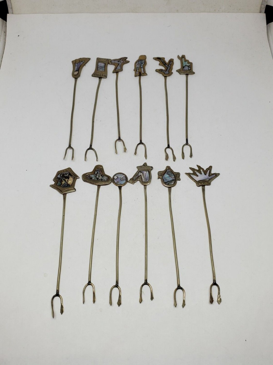 Vintage Taxco Mexico Alpaca Silver Abalone Inlay Animals & Shape ...