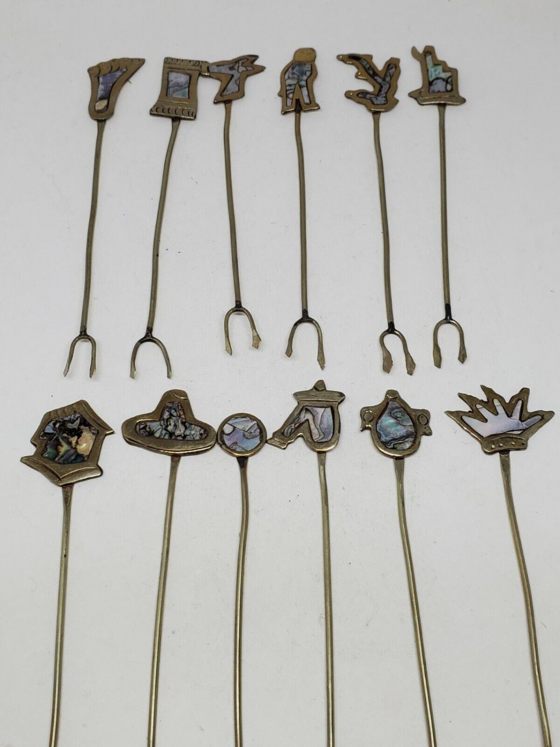 Vintage Taxco Mexico Alpaca Silver Abalone Inlay Animals & Shape ...