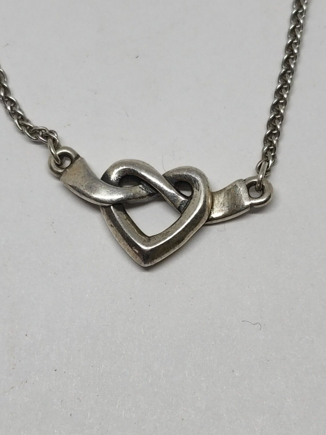 Vintage James Avery Sterling Silver Adjustable Heart Knot Necklace JA ...