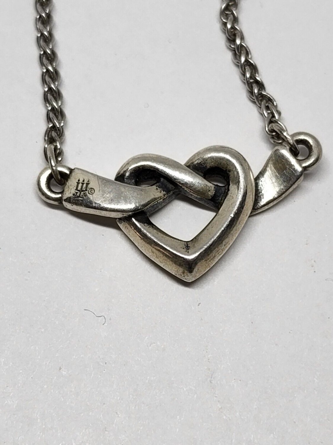 Vintage James Avery Sterling Silver Adjustable Heart Knot Necklace JA ...