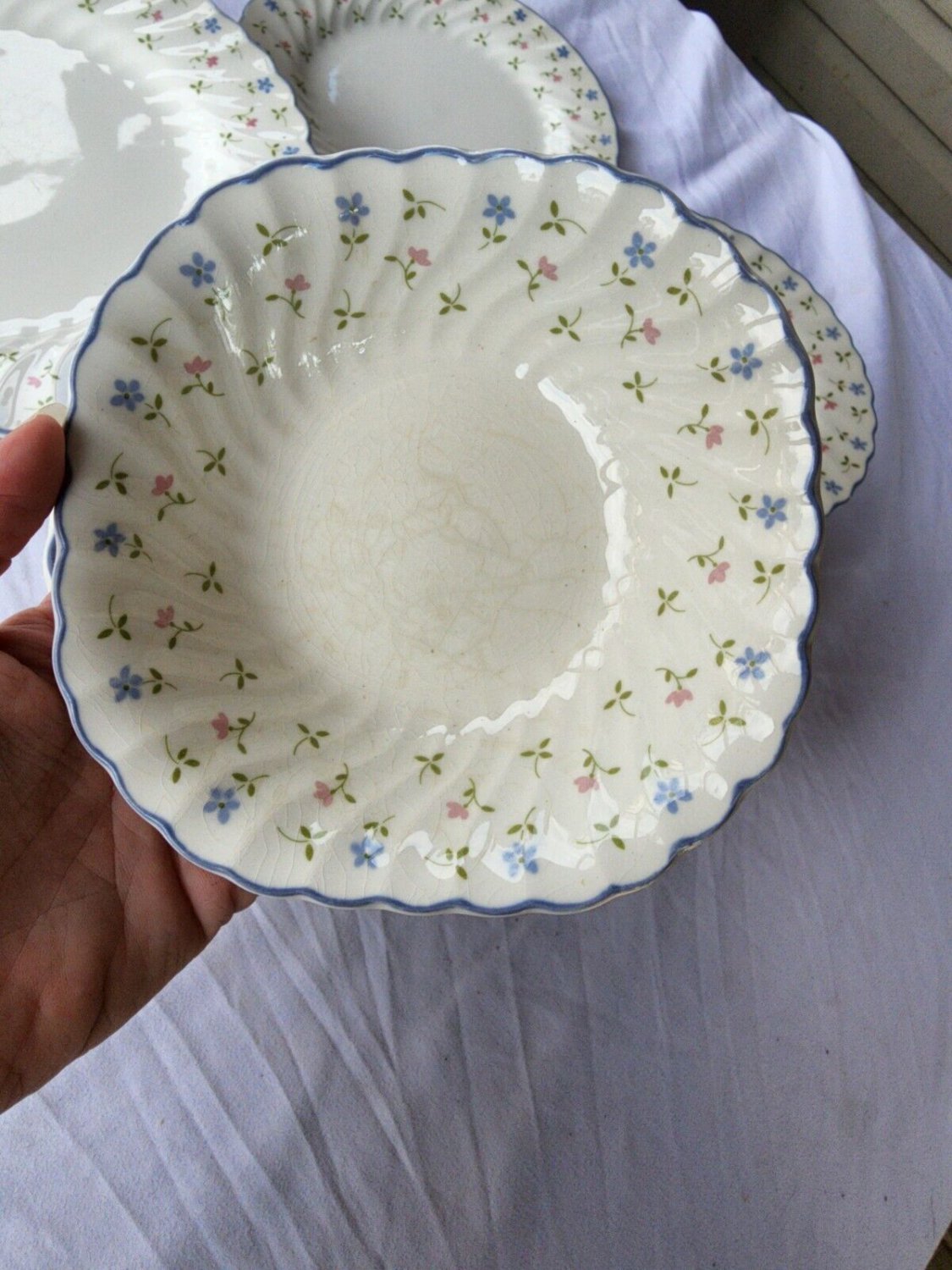 Vintage Johnson Brothers Melody Blue And Pink Flowers Porcelain ...