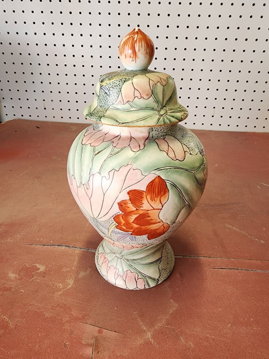 Vintage Chinese Toyo Hand Painted Flowers Porcelain Ginger Jar Made In ...
