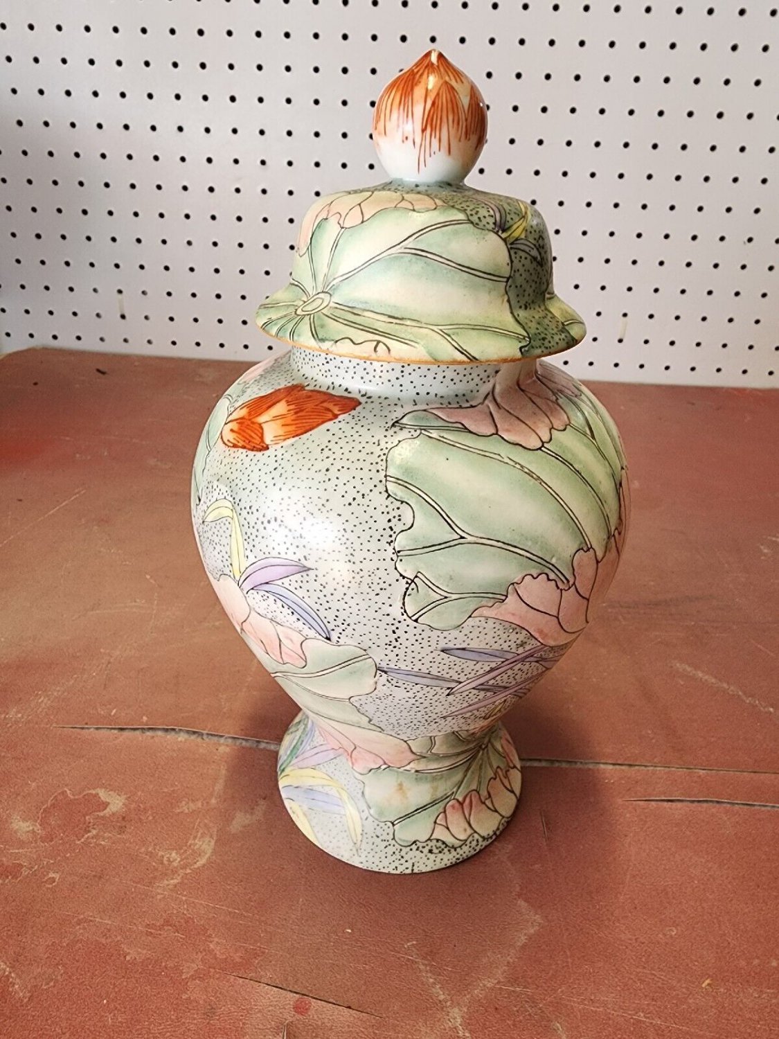 Vintage Chinese Toyo Hand Painted Flowers Porcelain Ginger Jar Made In ...