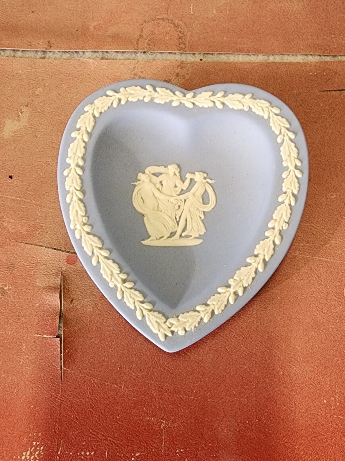 Vintage 1969 Wedgwood Blue Jasperware White Cameo Heart Dish Made In ...
