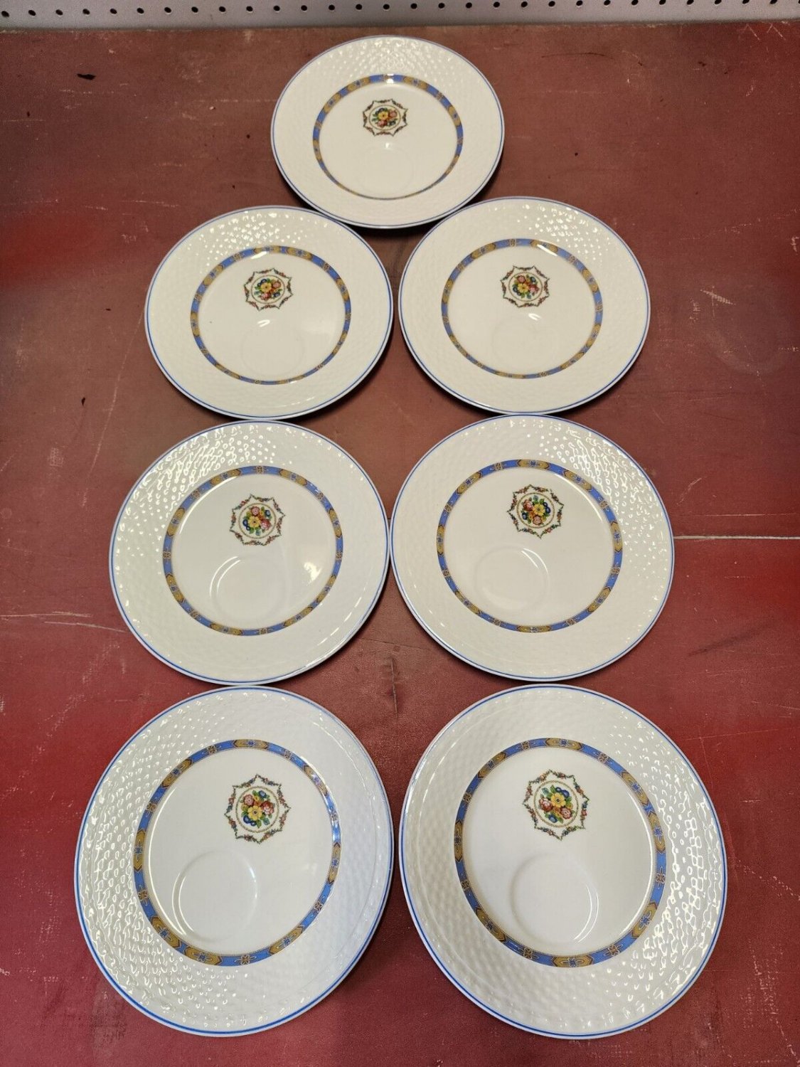 Vintage 7pc WH Grindley Carlton Shape Milan Snack Plates