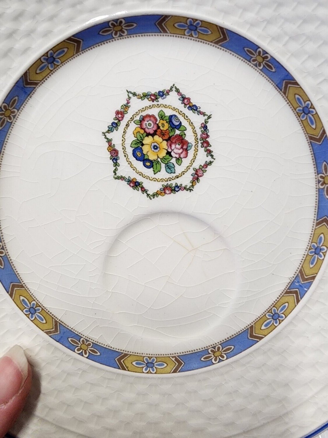Vintage 7pc WH Grindley Carlton Shape Milan Snack Plates