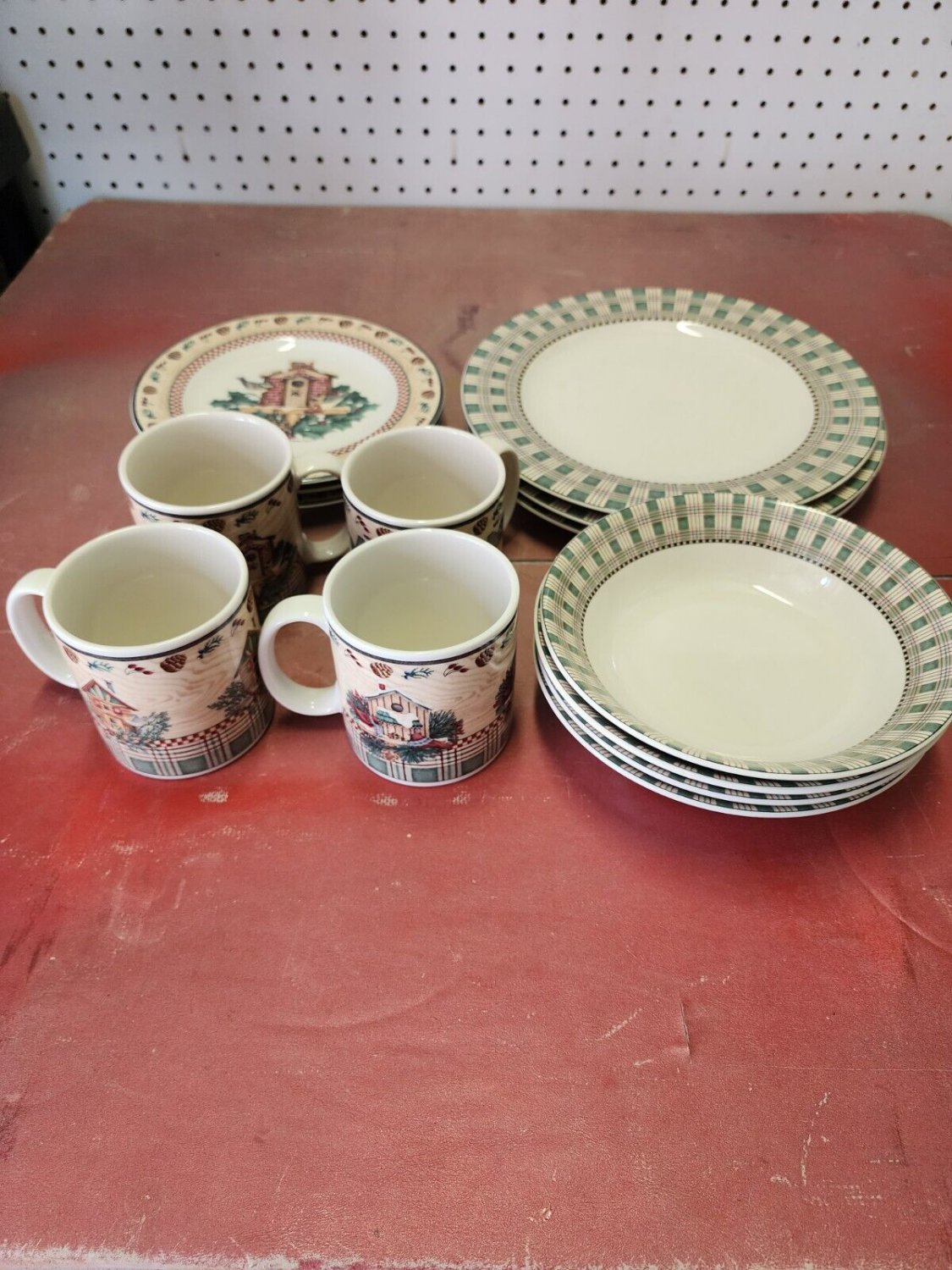 Vintage Debbie Mumm Sakura Winter Birds Indonesia Stoneware Dish Set