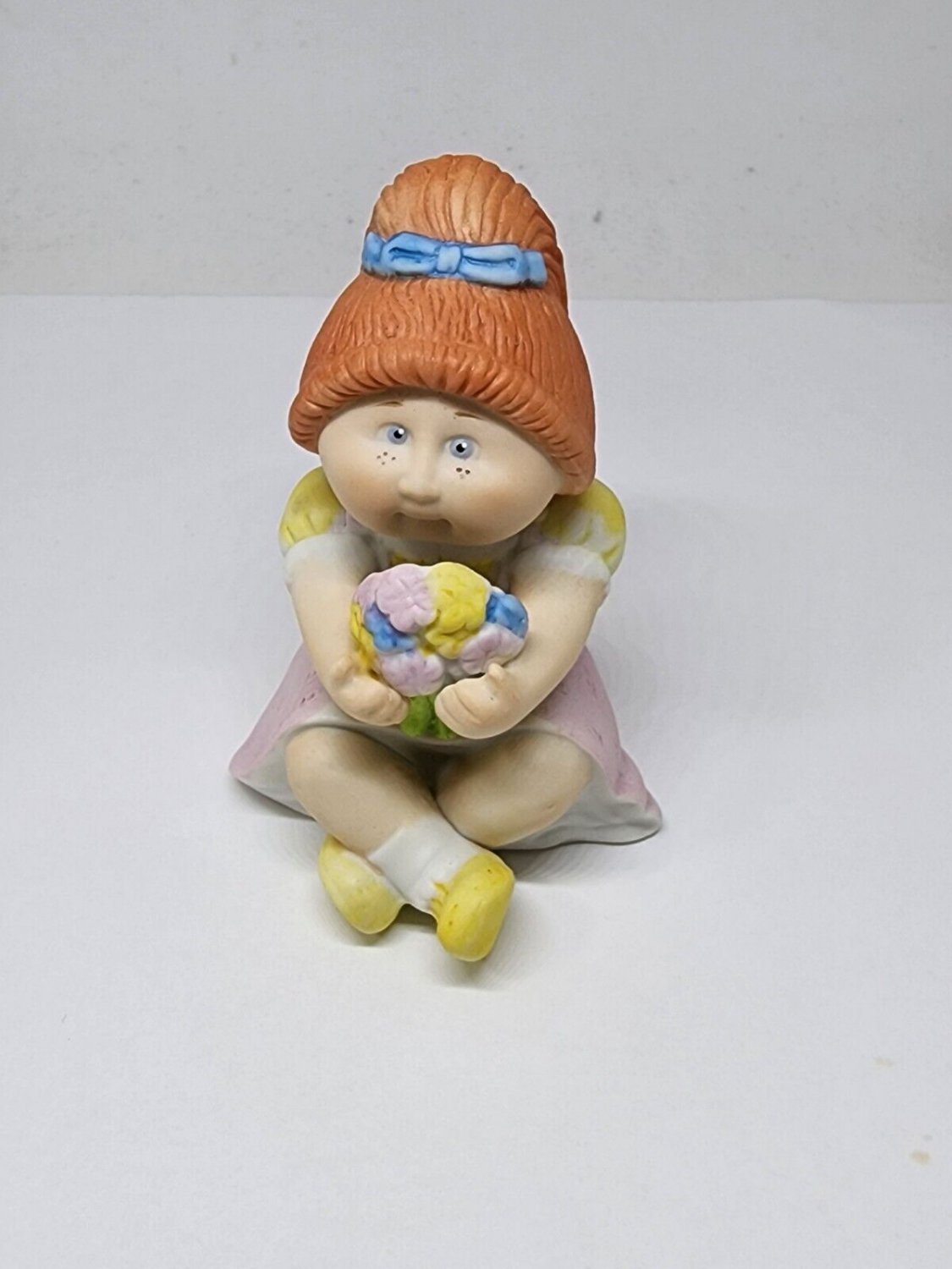 Vintage 1984 Cabbage Patch Kids Redhead Girl Holding Flowers Porcelain ...